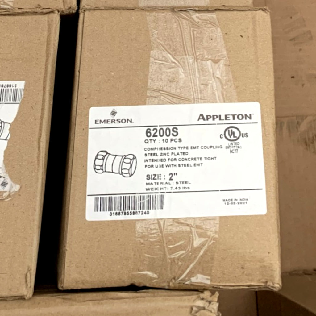 Appleton 6200S 2 in EMT Compression Coupling (2 Per Box) - New Surplus ...