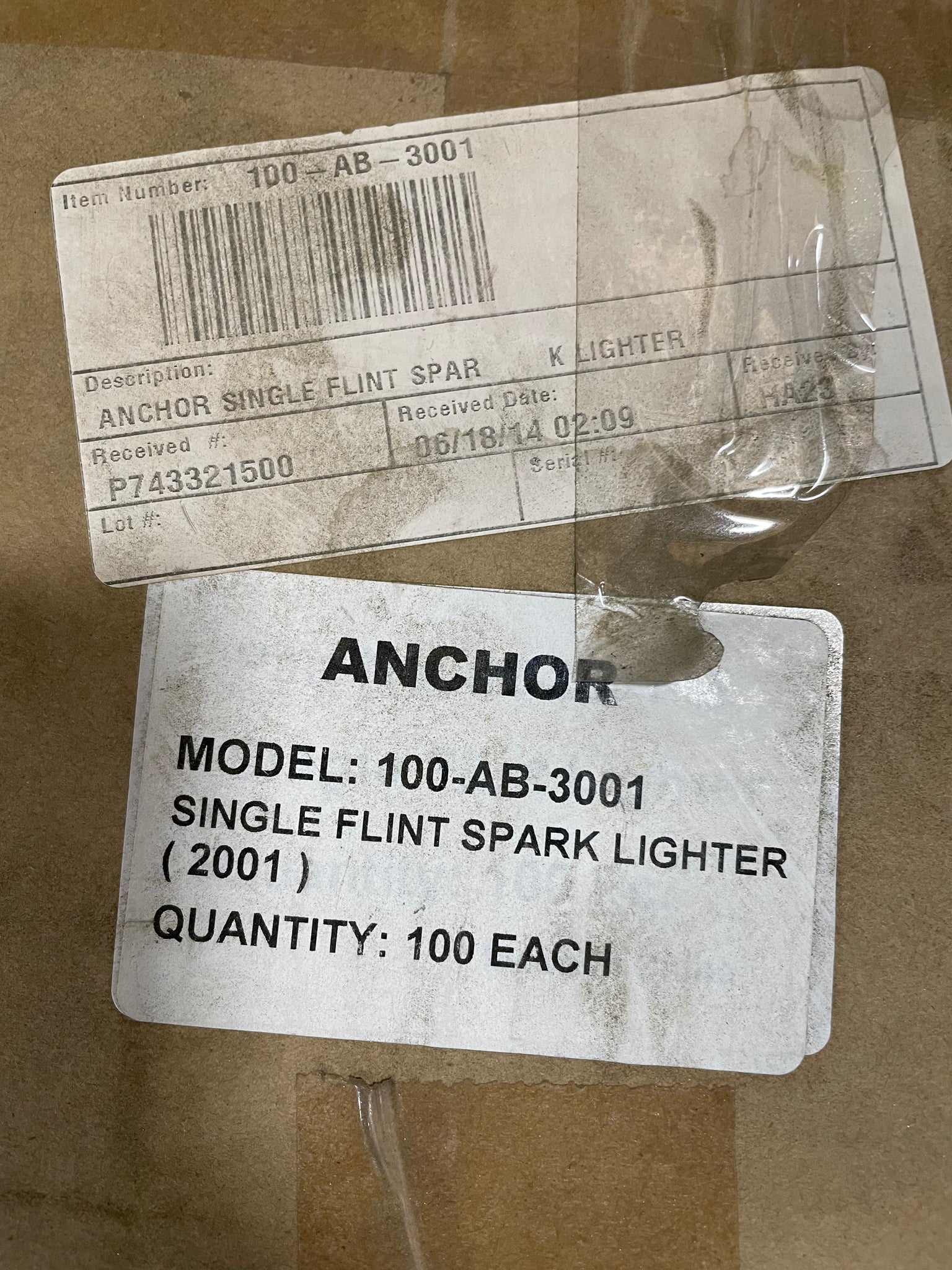Anchor Brand 100-AB-3001 Single Flint Spark Lighter (Box 10)-New Surpl ...
