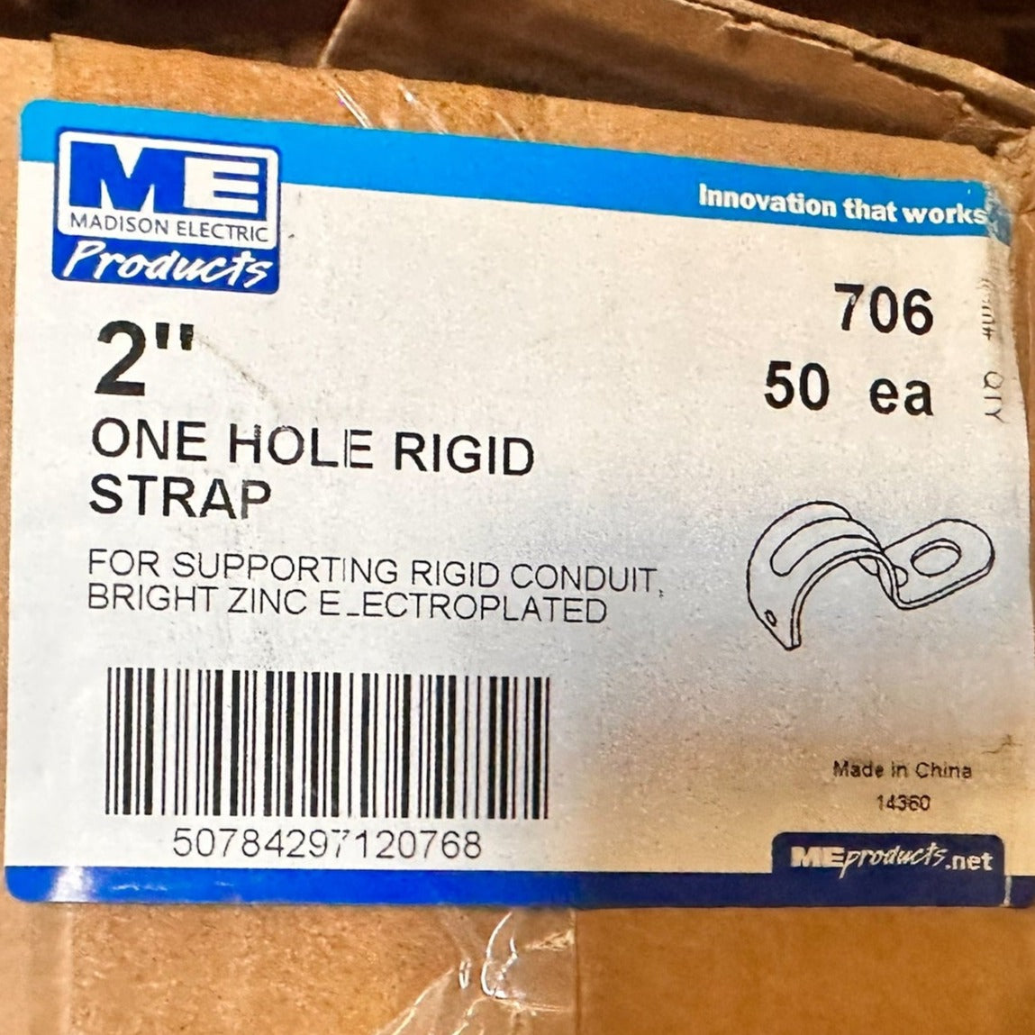 Madison Electric 702 Conduit One Hole Strap, Pack of 250- New Surplus ...