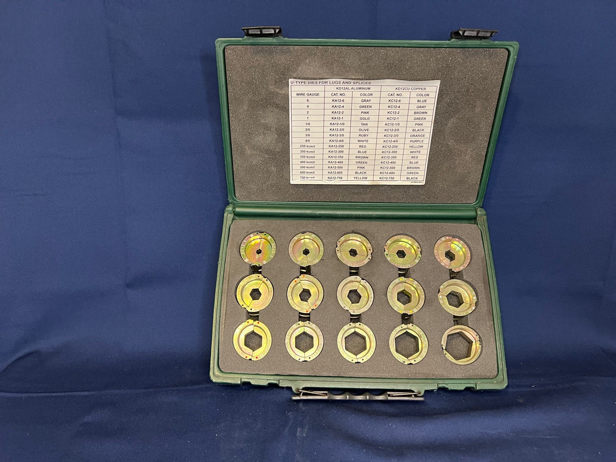 Greenlee KD12CU 12-Ton Crimping Die Kit for #6 - 750kmil Copper ...