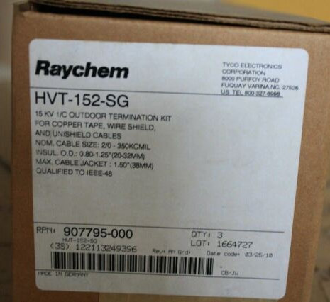 Raychem HVT-Z-82-G/SG Power Cable Termination Kit Shielded Cable- New ...