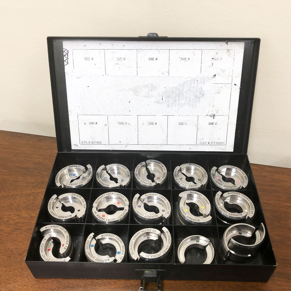 Burndy UDIEKITCU Crimping Tool Die Kit for Copper Connectors #6 AWG-750 ...